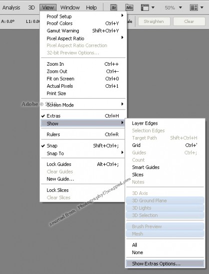 Adobe Photoshop CS5 Extended Menu Screen Shots Screen Grabs Captures ...